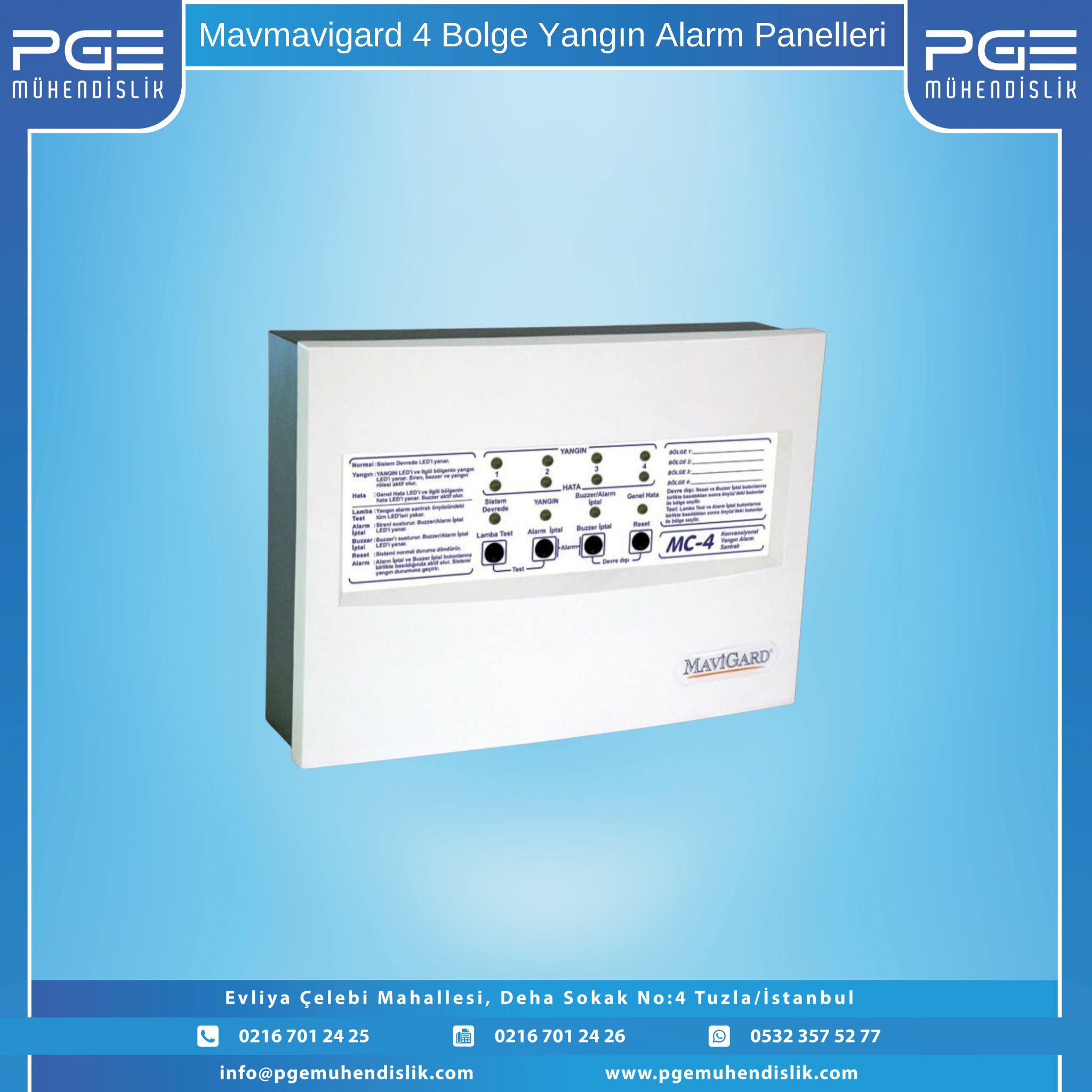 Mavi̇gard Yangın Alarm Panelleri̇ | PGE Mühendislik - Gemi Elektrik